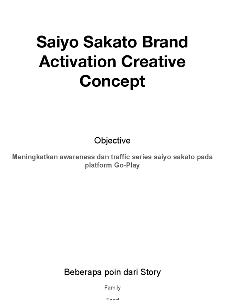 Saiyo Sakato Brand Activation Creative Concept | PDF