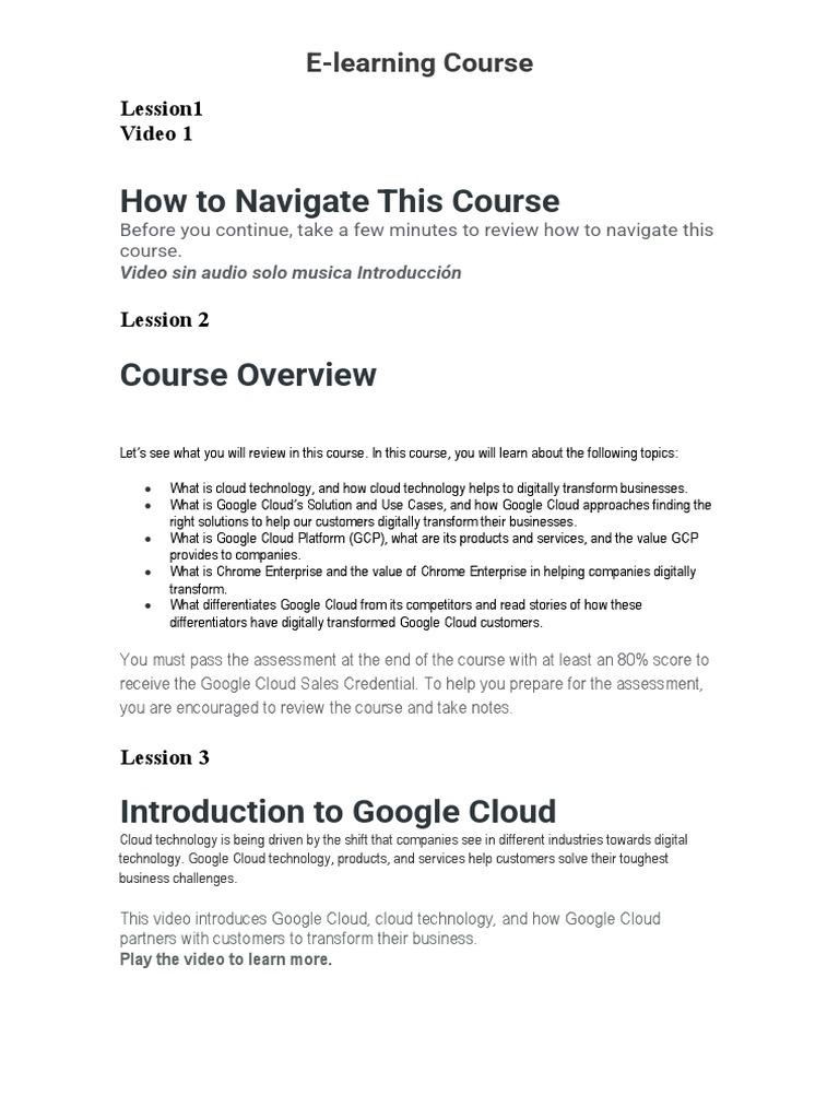 E-Learning Course | PDF | Cloud Computing | Educational Technology