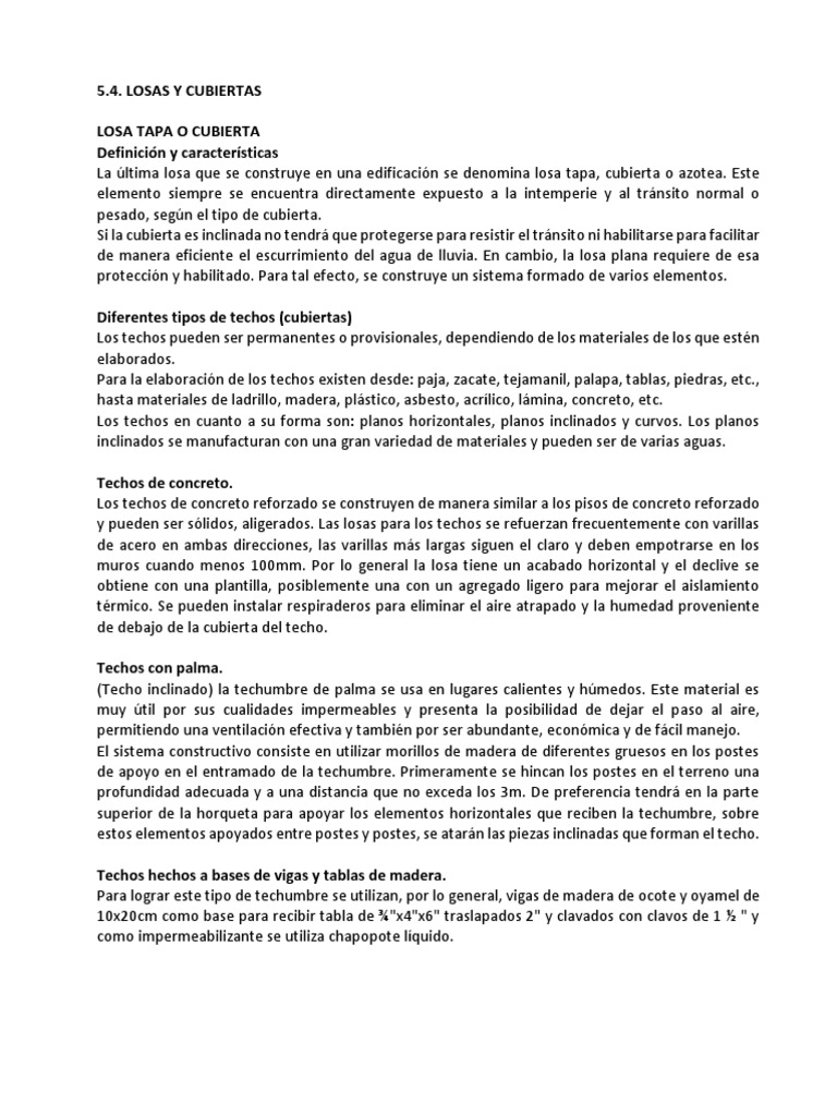 5.5 Losas y Cubiertas | PDF | Hormigón | Techo