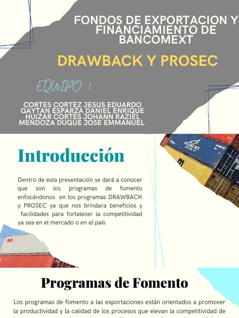 Drawback y Prosec | PDF | Exportaciones | Arancel