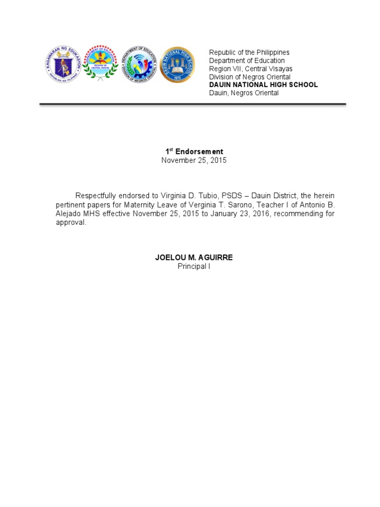 Endorsement Transmittal | PDF | Public Administration | Government