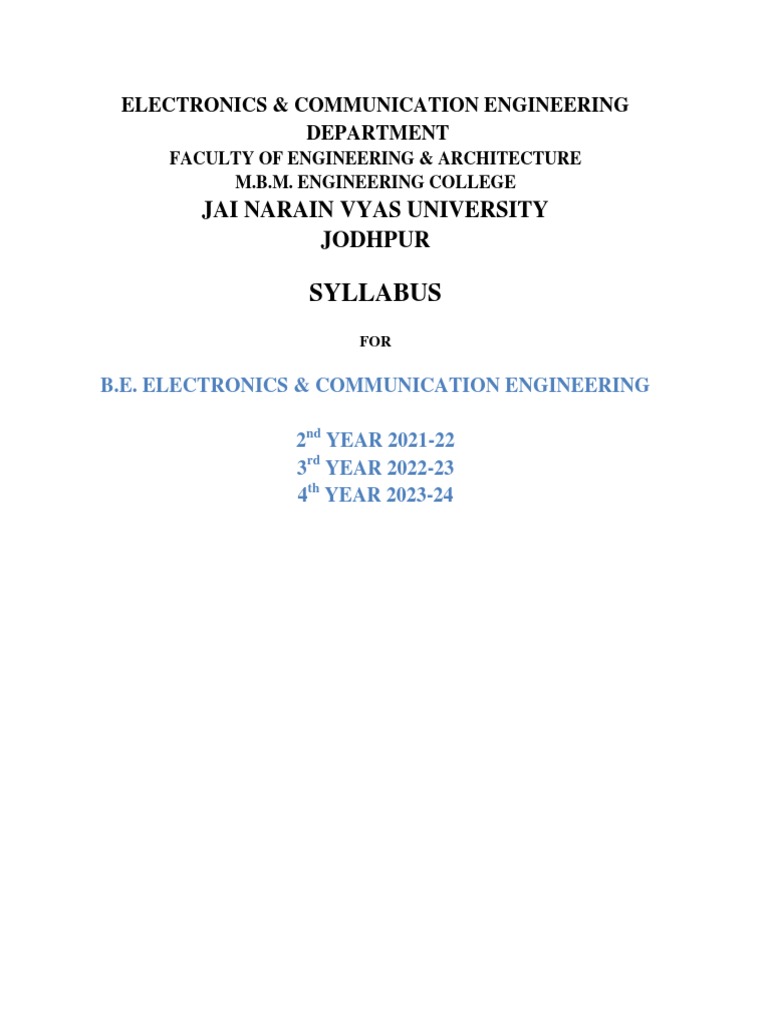 ECE DEPARTMENT New Syllabus 2022 | PDF | Amplifier | Electrical Network