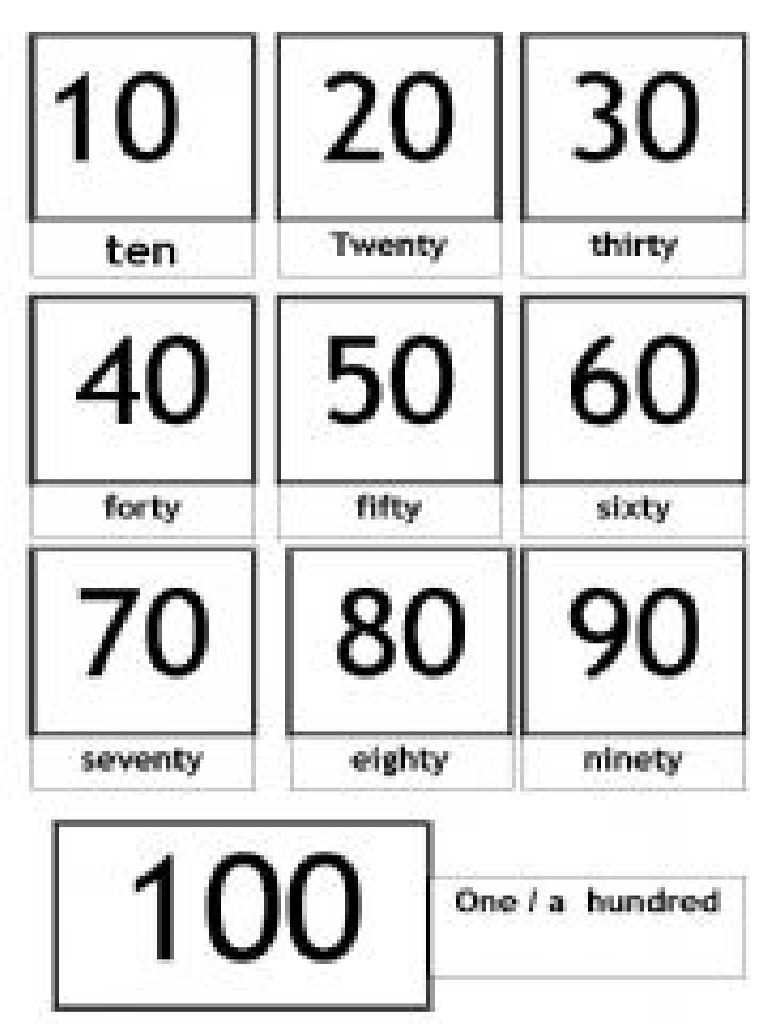 Numbers 20 To 100 | PDF