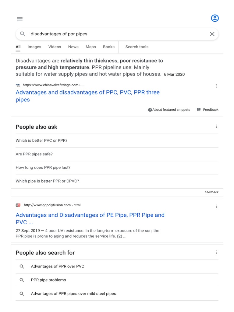 Disadvantages of PPR Pipes - Google Search | PDF | Pipe (Fluid ...