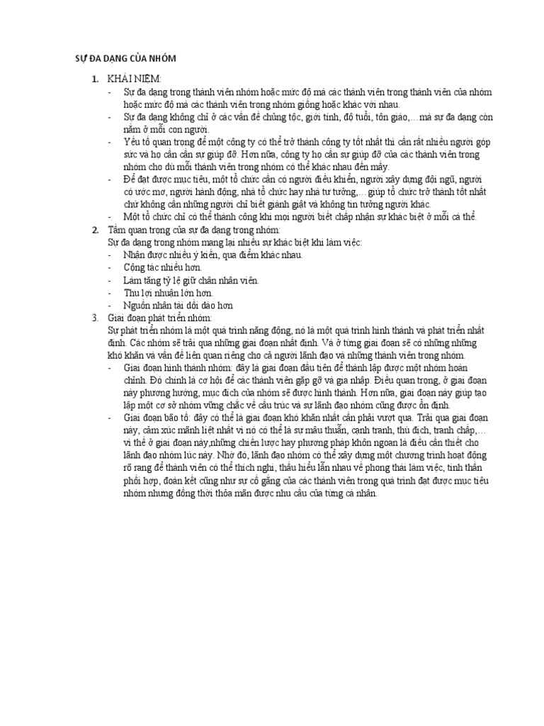 S Đa D NG C A Nhóm | PDF