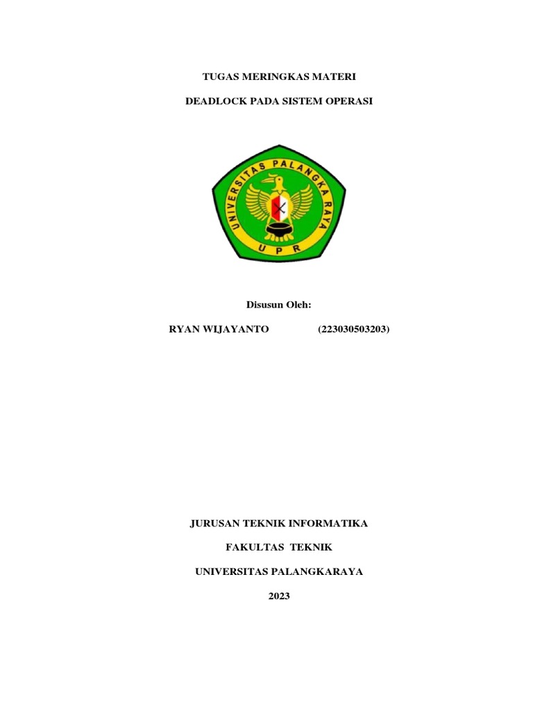 Tugas Meringkas Materi Deadlock Pada Sistem Operasi | PDF | Sains ...