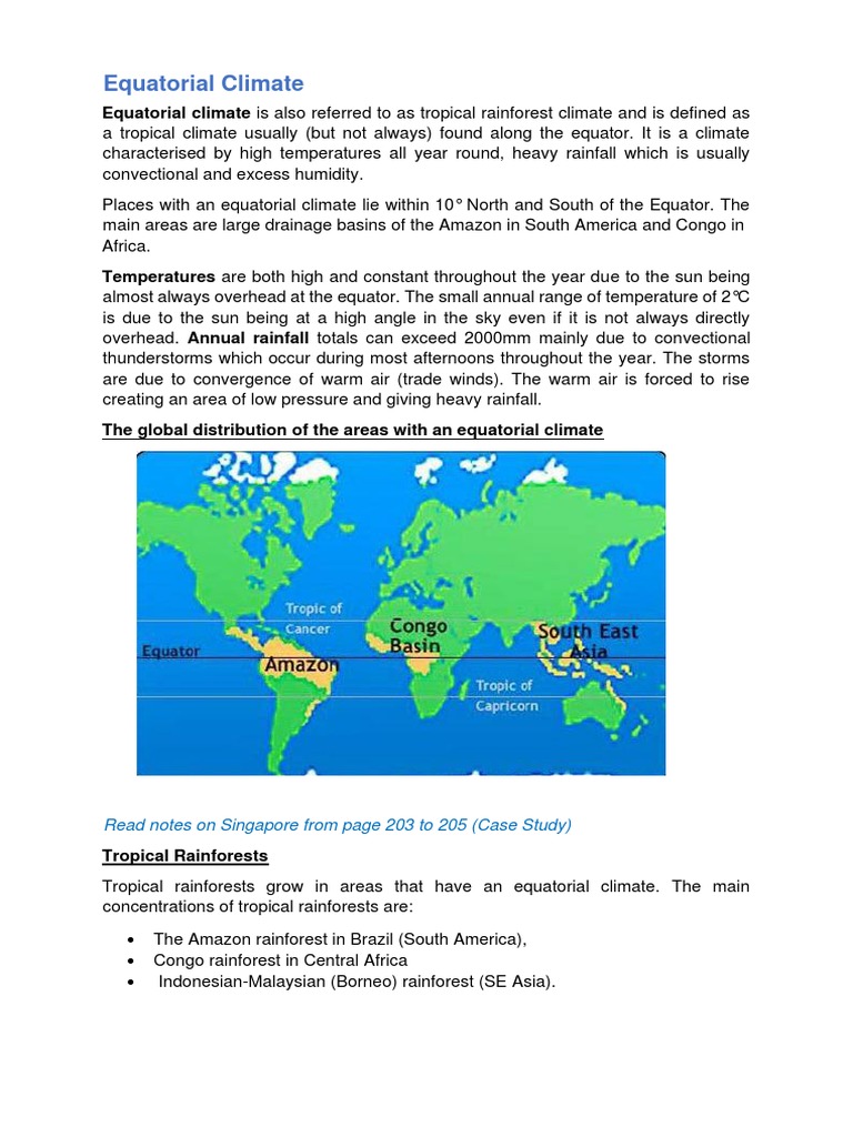 Climate Pt2 - Equatorial Climate | PDF | Rainforest | Deforestation
