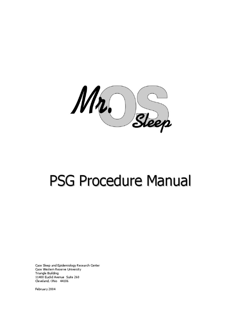 MrOS Visit1 PSG Manual of Procedures | PDF | Sleep Apnea | Sleep