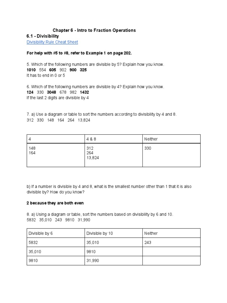Chapter 6.1 Divisibility | PDF | Numbers | Mathematics