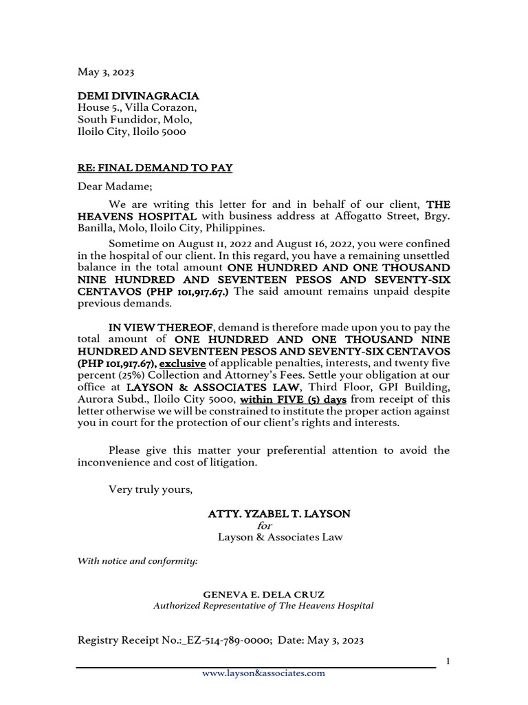Demand Letter | PDF