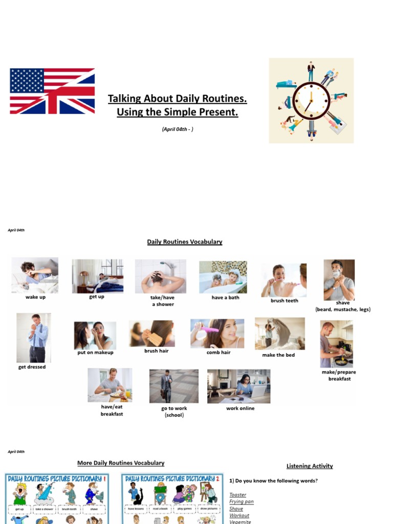 Talking About Daily Routines (Using Simple Present) | PDF | Question ...