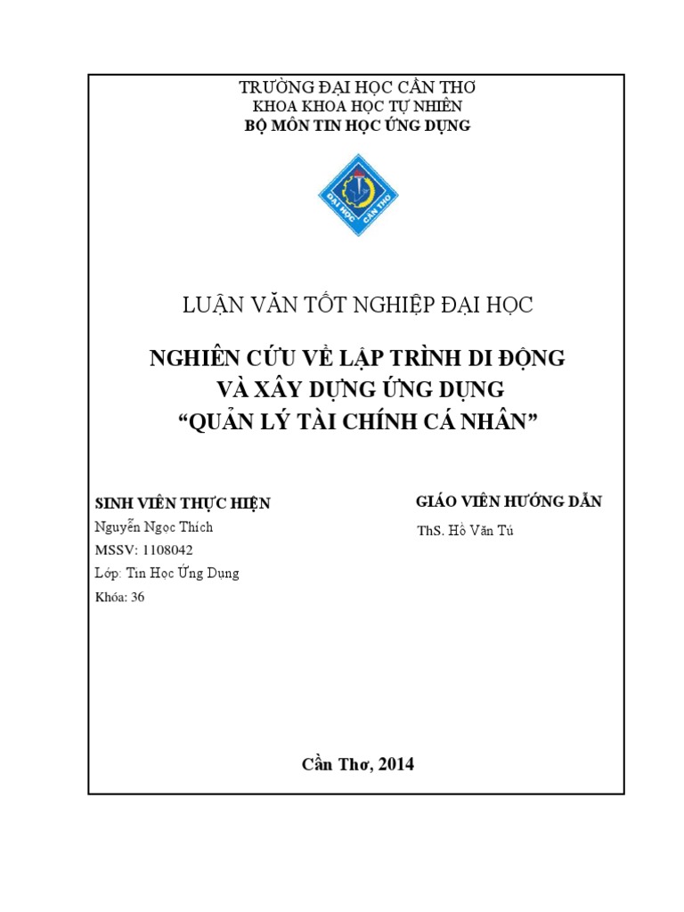 Xemtailieu Nghien Cuu Ve Lap Trinh Di Dong Va Xay Dung Ung Dung Quan Ly Tai Chinh Ca Nhan | PDF
