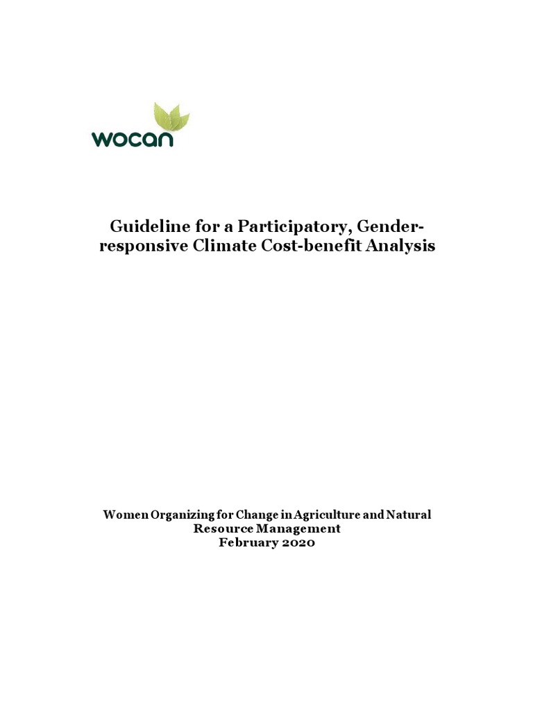 Guideline For A Participatory Gender Responsive Climate Cost Benefit