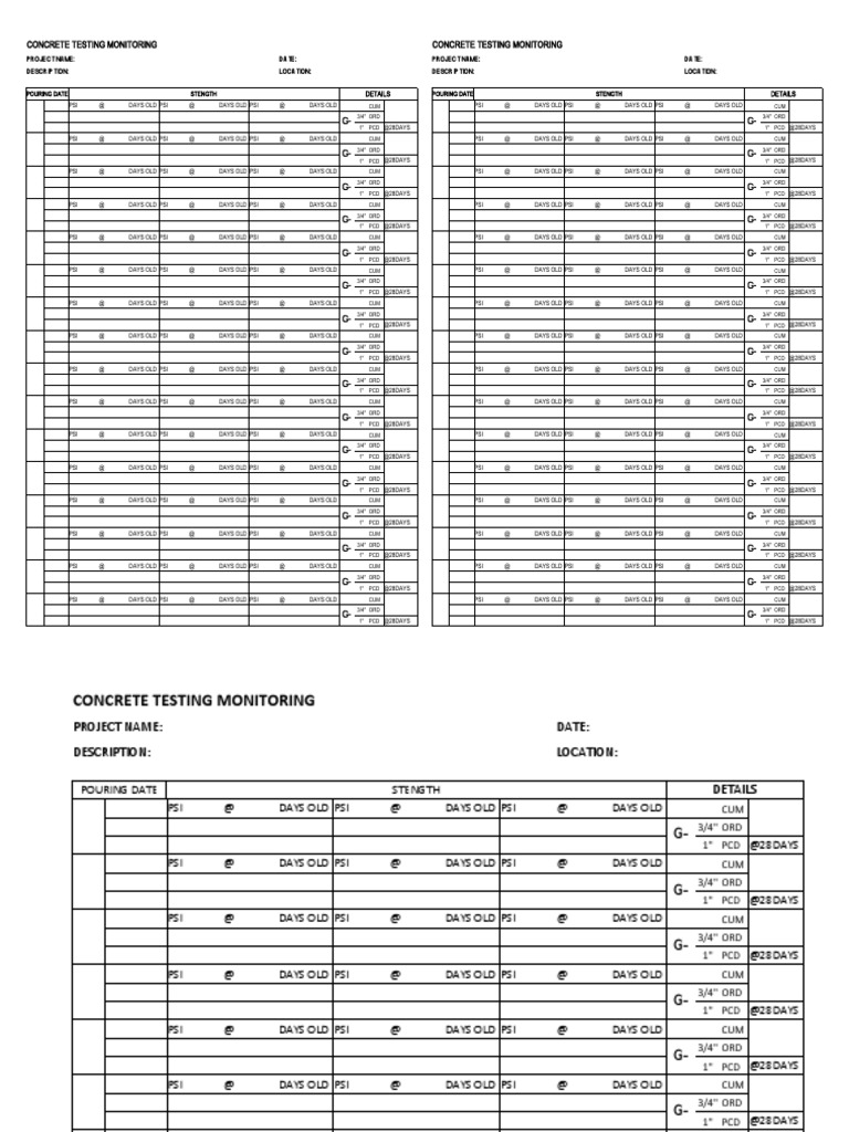 Concrete Testing Monitoring | PDF