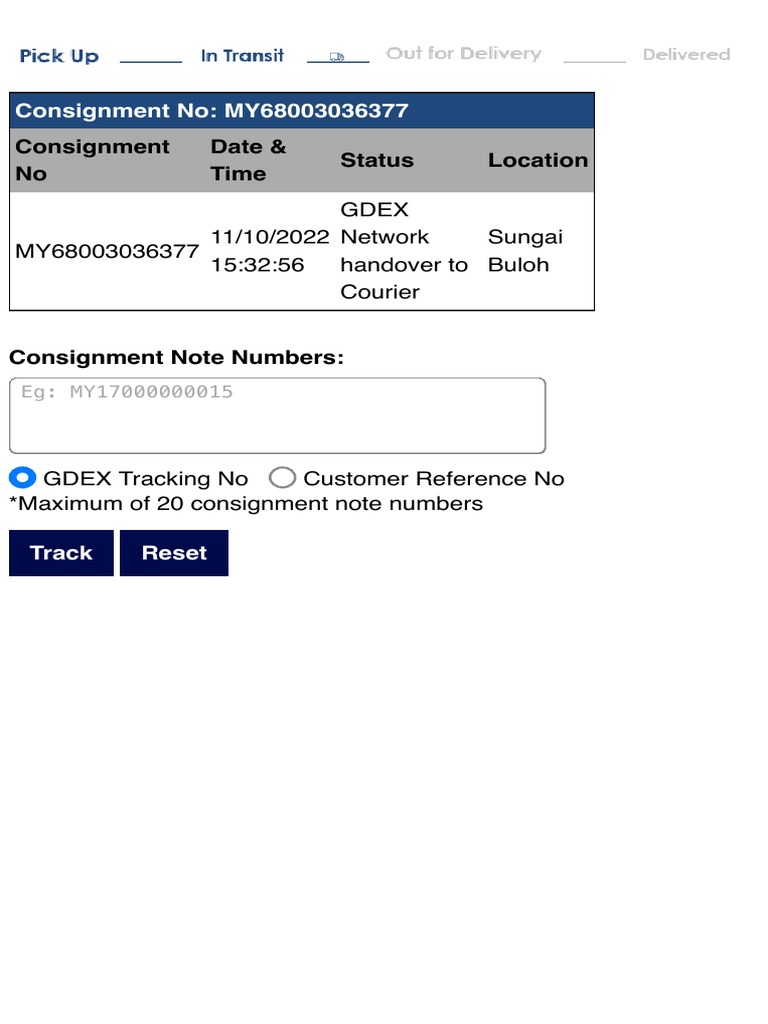 GDEX Website Etracking | PDF