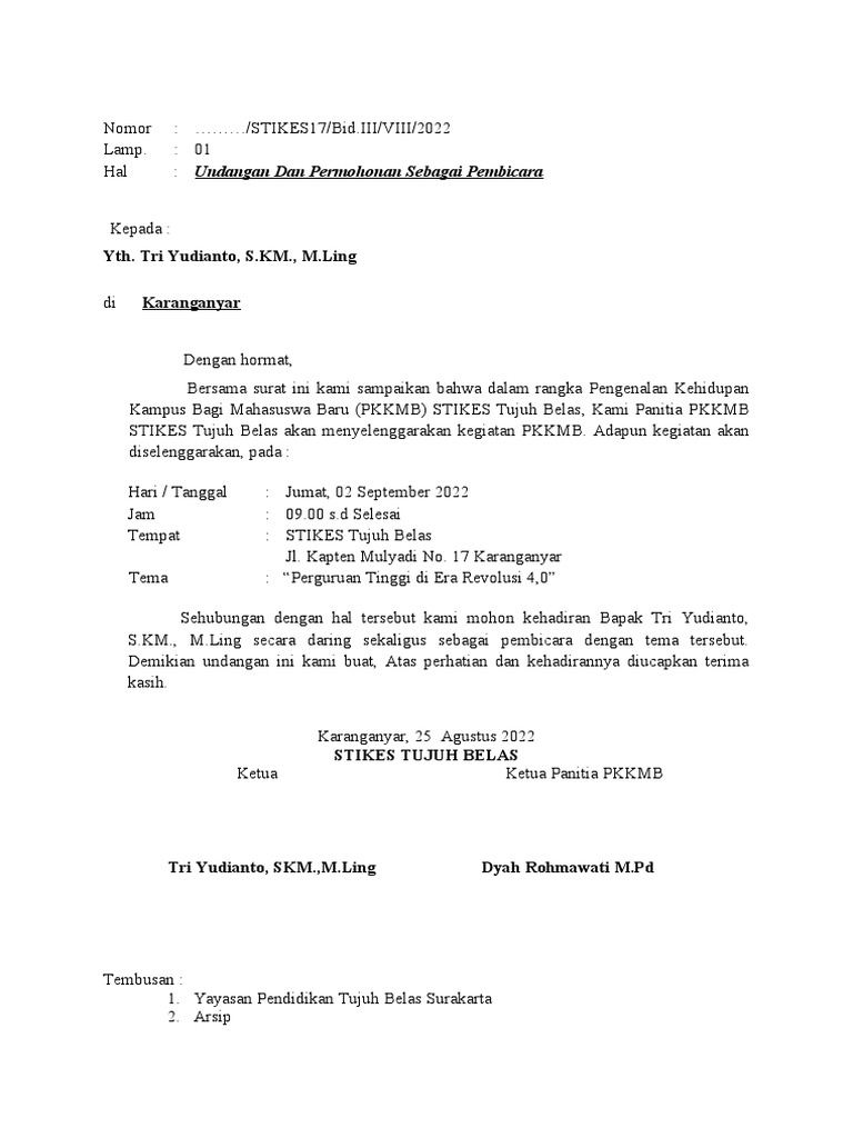 Darf Undangan Pak Yudi | PDF