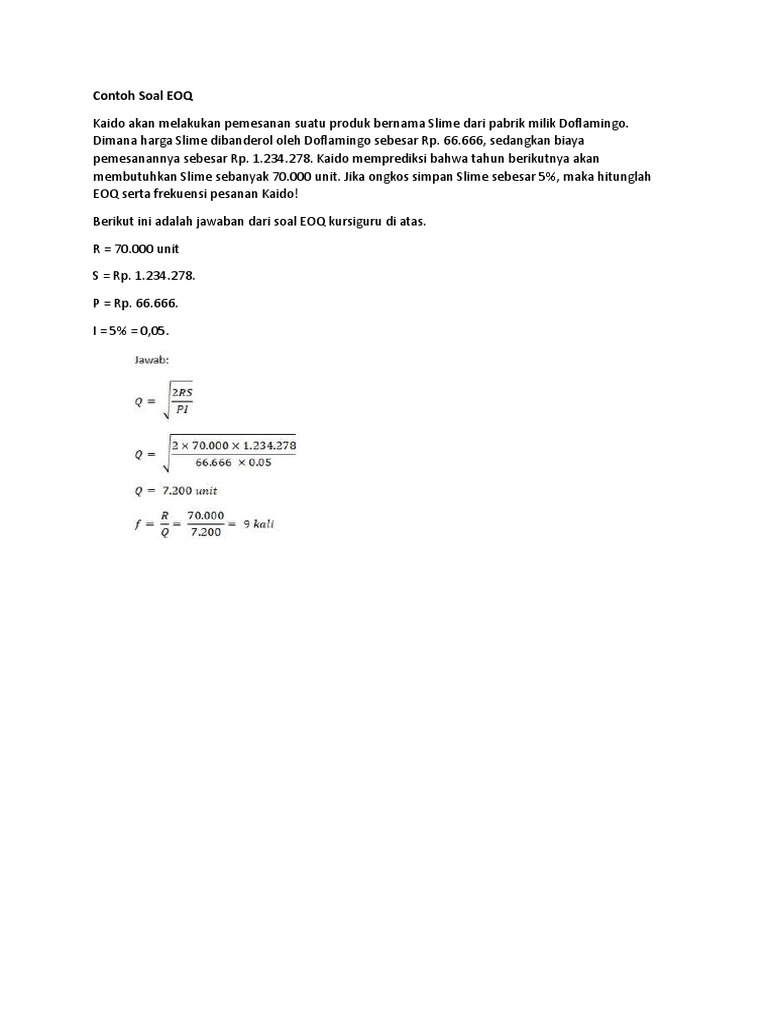 Contoh Soal EOQqqqqq | PDF