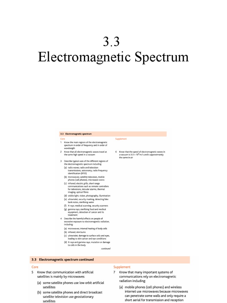 27-Electromagnetic Spectrum | PDF | Electromagnetic Spectrum ...