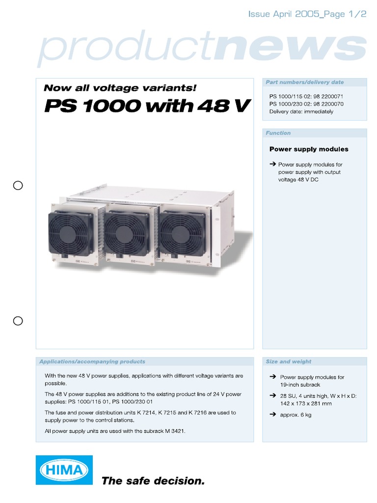 Netzgeraet PS1000 E | PDF
