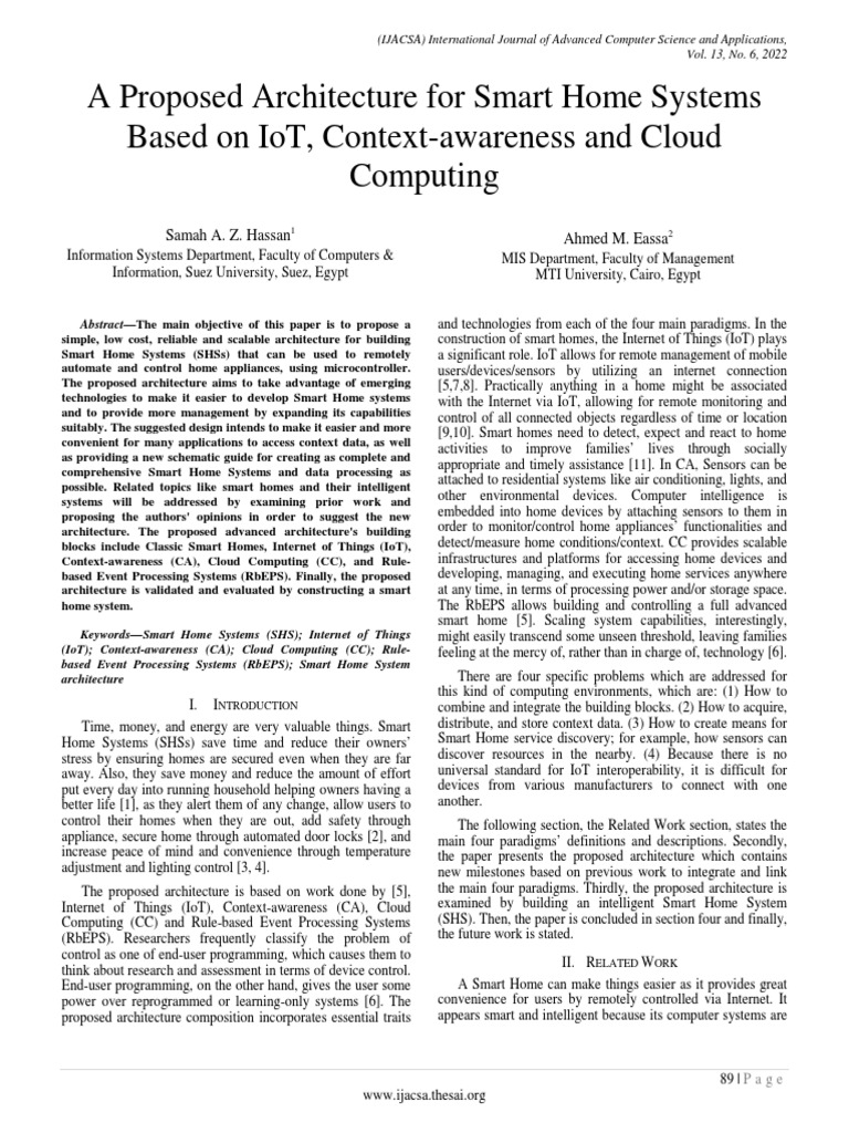 Smart Home IoT Architecture Proposal | PDF | Internet Of Things | Home Automation