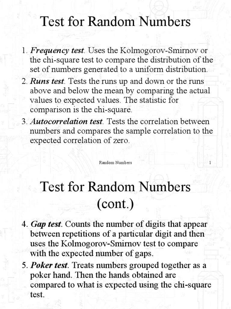 Test - Random Numbers | PDF | Statistical Hypothesis Testing | Chi ...
