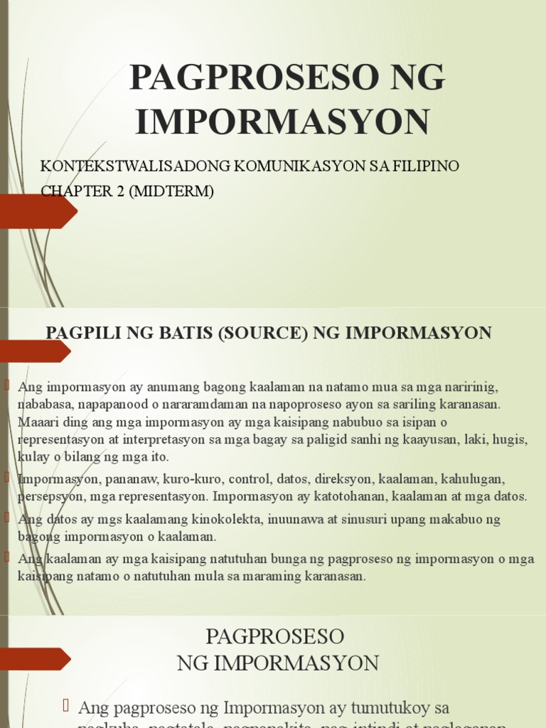 Pagproseso NG Impormasyon | PDF