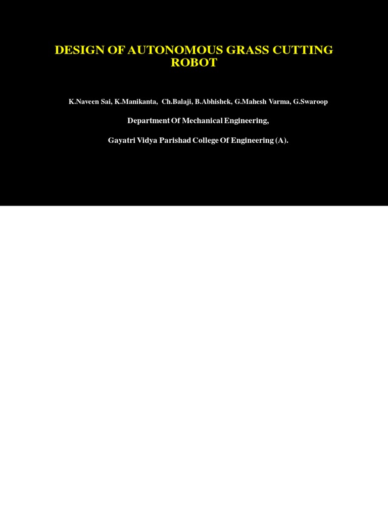 Autonomous Grass Cutting Robot | PDF | Lawn Mower | Lawn