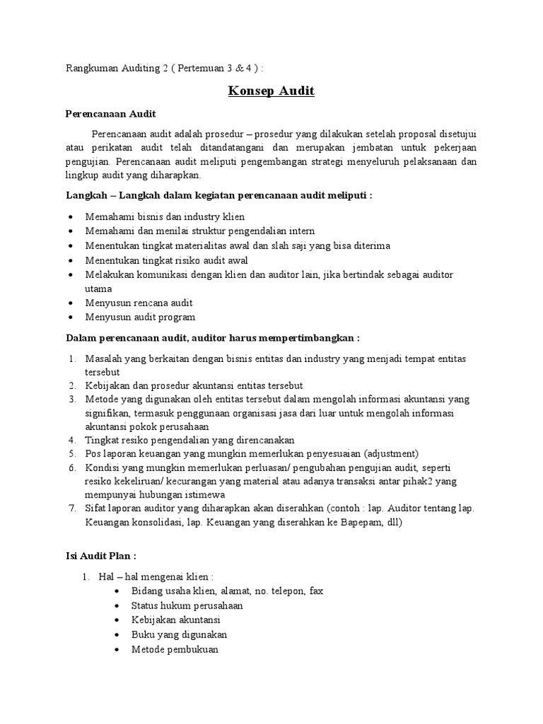Rangkuman Auditing 2 | PDF
