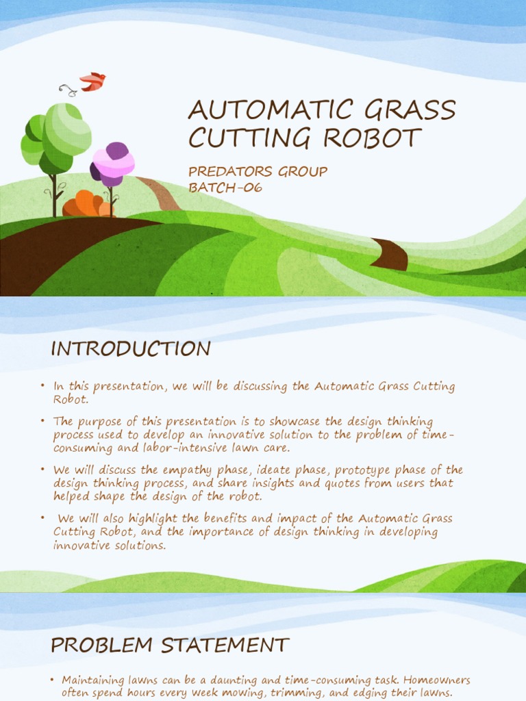 Automatic Grass Cutting Robot | PDF | Lawn | Robot Automatic Grass Cutting Robot | PDF | Lawn | Robot