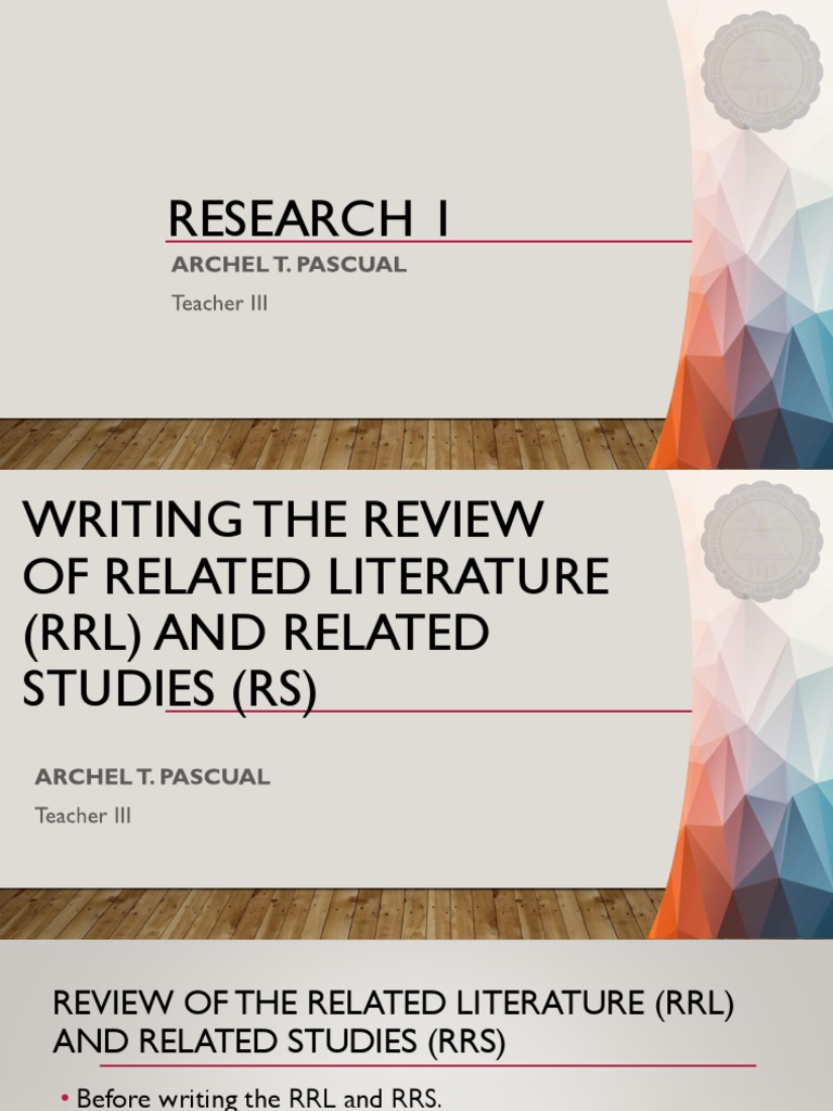 Writing The Review of Related Literature RRL V1 | PDF | Statistics ...