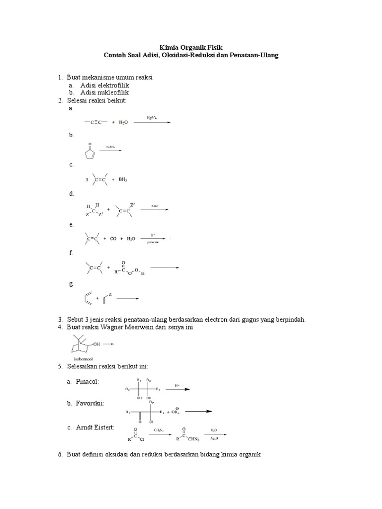 Contoh Soal Kimia Organik Fisik | PDF