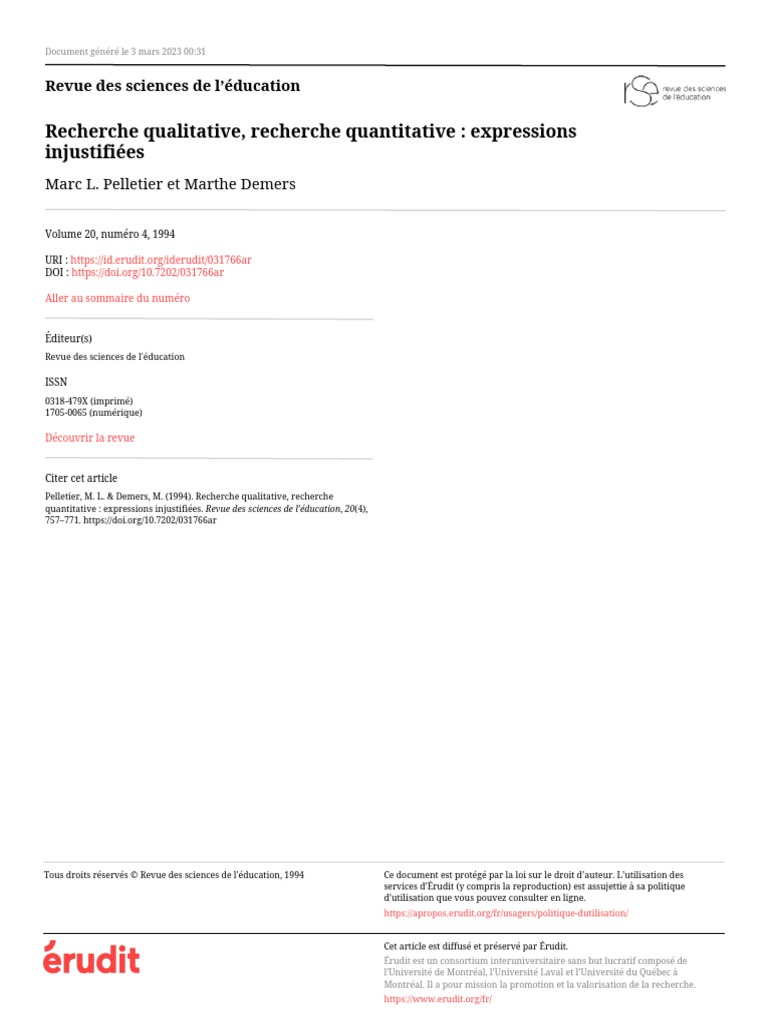 Recherche qualitative et quantitative clarifiées | PDF | Science ...