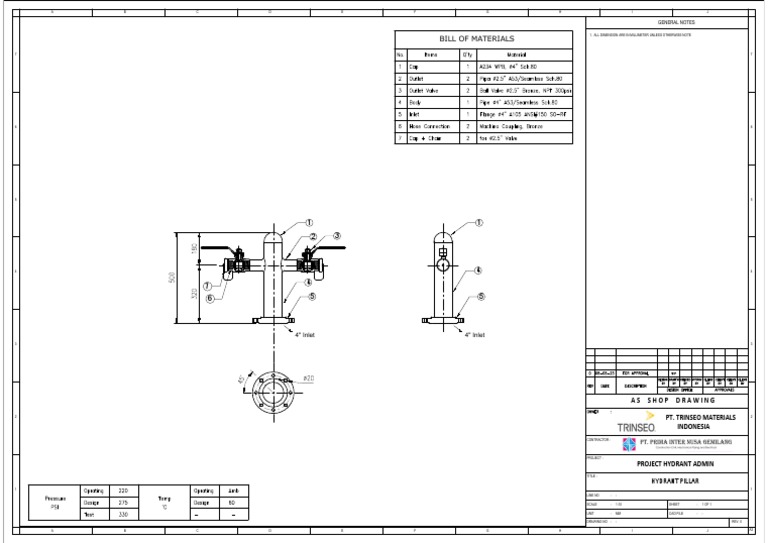 Hydrant Pillar | PDF | Construction Management | Technical Drawing