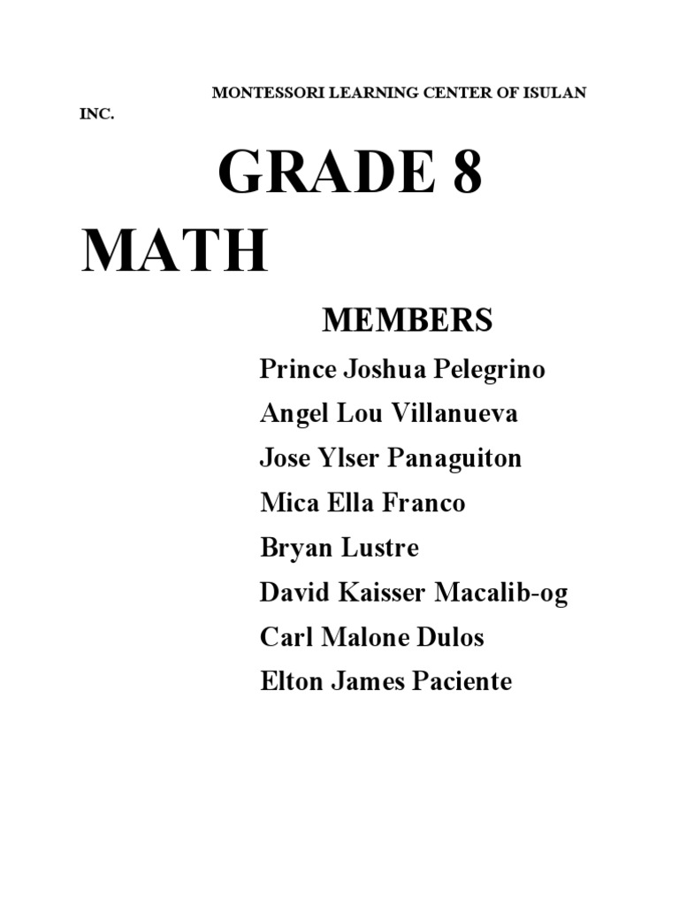 Math Grade 8 | PDF | Mode (Statistics) | Median