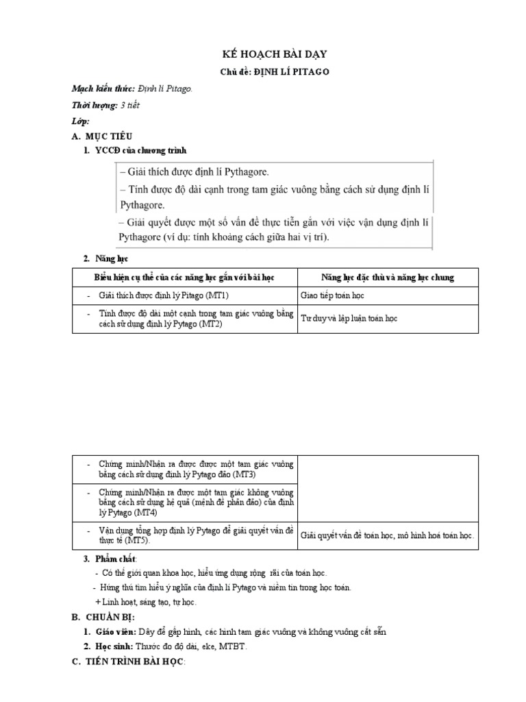 Giao An Pitago | PDF