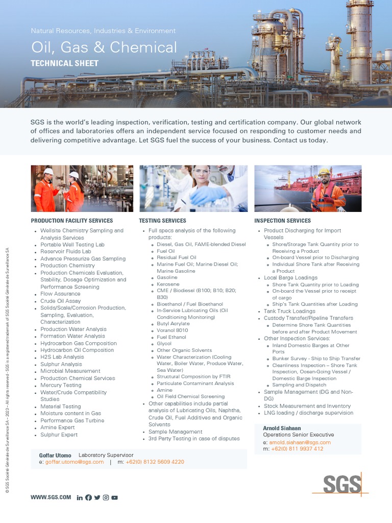 SGS ID OGC Technical Sheet 2023 V2 | PDF | Biodiesel | Diesel Fuel