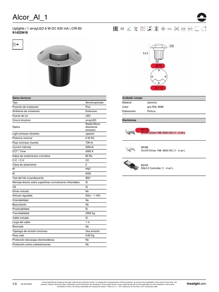 LINEA LIGHT 91422N18 - Alcor - Al - Datasheet - Es - Es | PDF ...