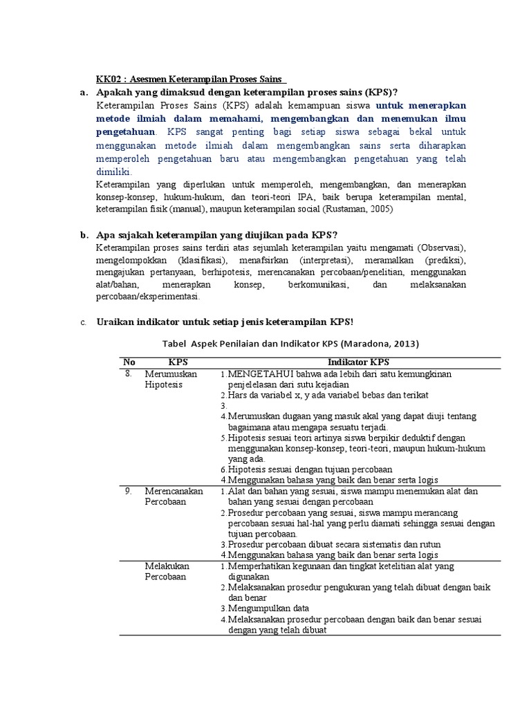 Keterampilan Proses Sains | PDF