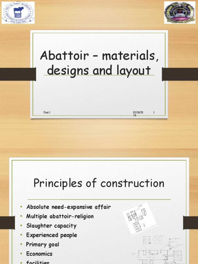 Abattoir - Materials Designs and Layout | PDF | Slaughterhouse | Cattle