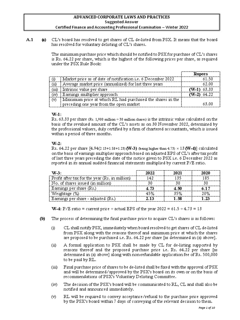 CFAP 2 Winter 2022 | PDF | Audit Committee | Banks