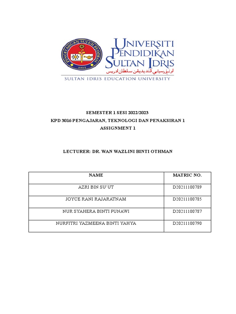 KPD3016 - JSK Group 3 | PDF | Education Theory | Cognitive Psychology