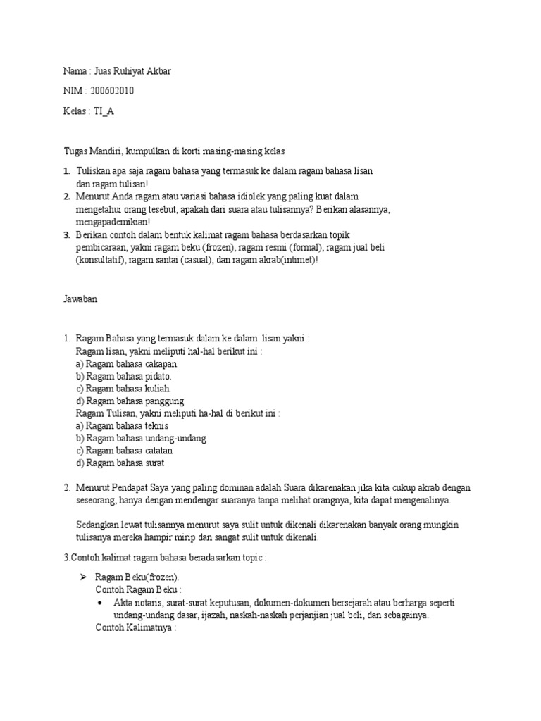 Tugas - BIN - Juas - Ruhiyat Akbar (200602010) | PDF