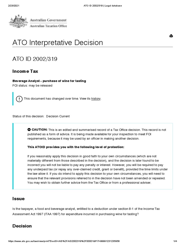 ATO ID 2002 - 319 Beverage Analyst - Purchase of Wine For Tasting | PDF ...