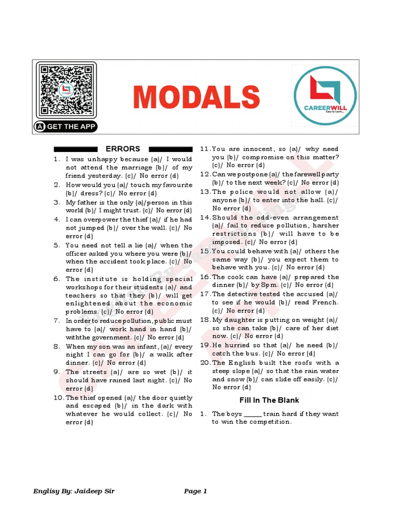MODALS | PDF