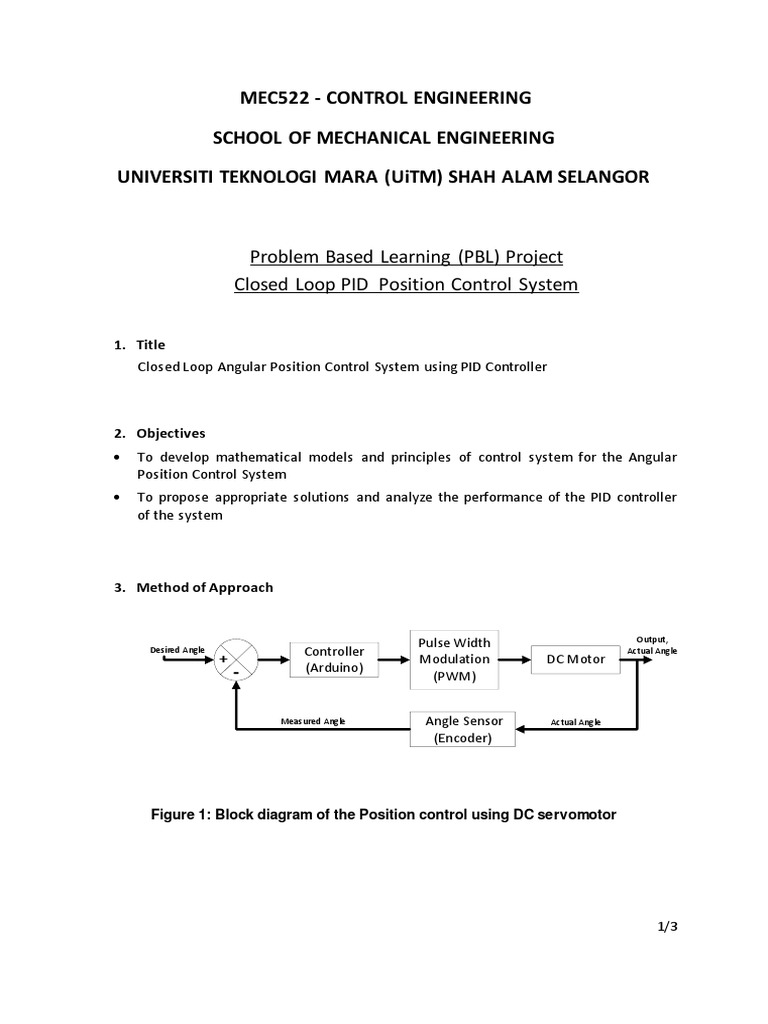 Lab Sheet MEC522 PBL (ArduinoDC_MotorEncoder_Close Loop) | PDF | Control Theory | Control System