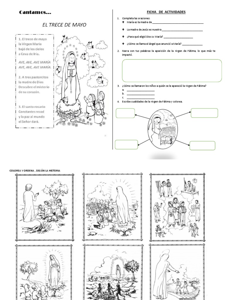 Actividades sobre la Virgen de Fátima | PDF | Artes del Lenguaje y ...
