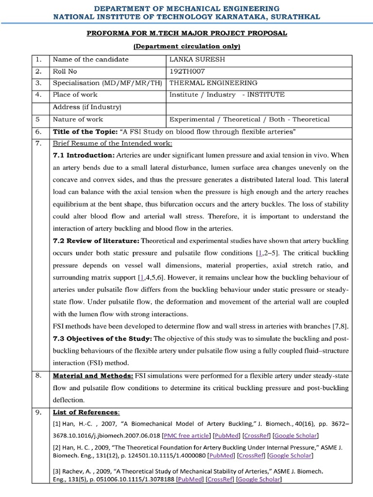 Proforma For M.tech Major Project Proposal 1 | PDF