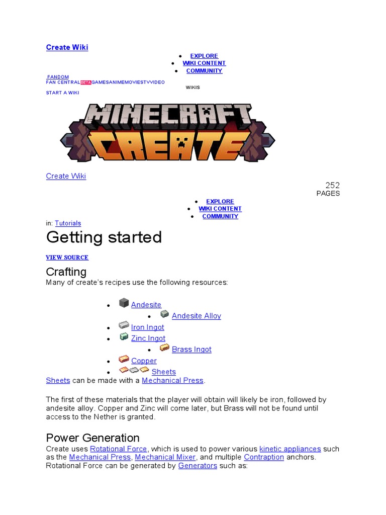 Getting Started Create | PDF | Electric Generator