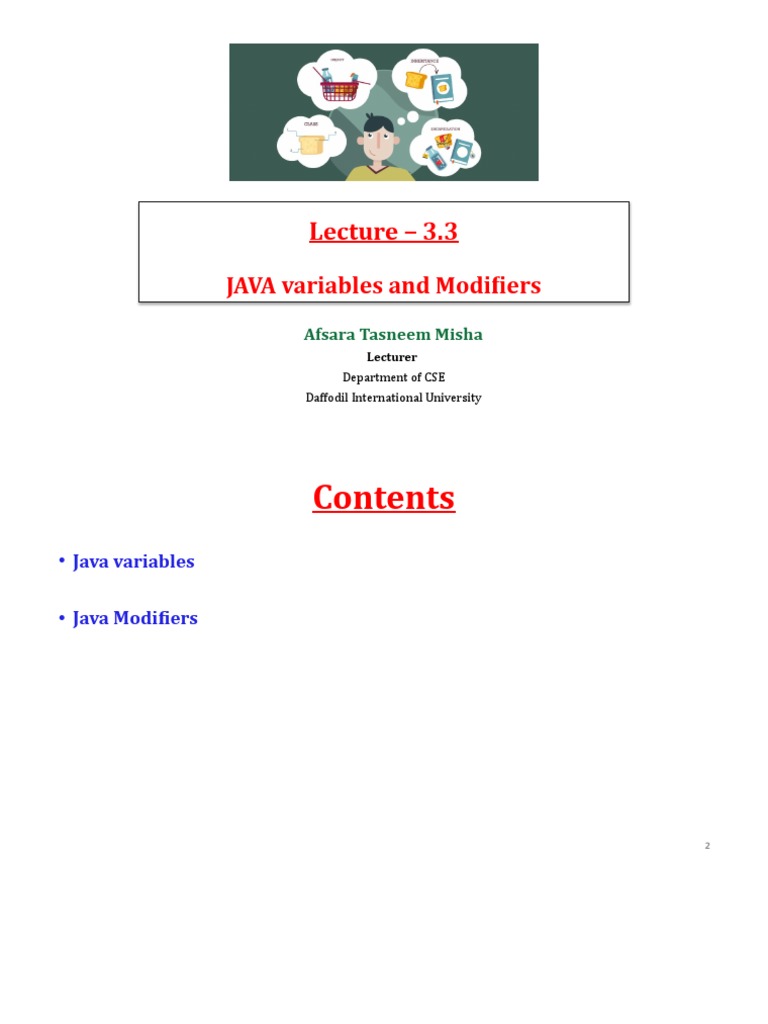 Lecture 33 Java Variables Modifiers Pdf Class Computer Programming Method Computer 0354