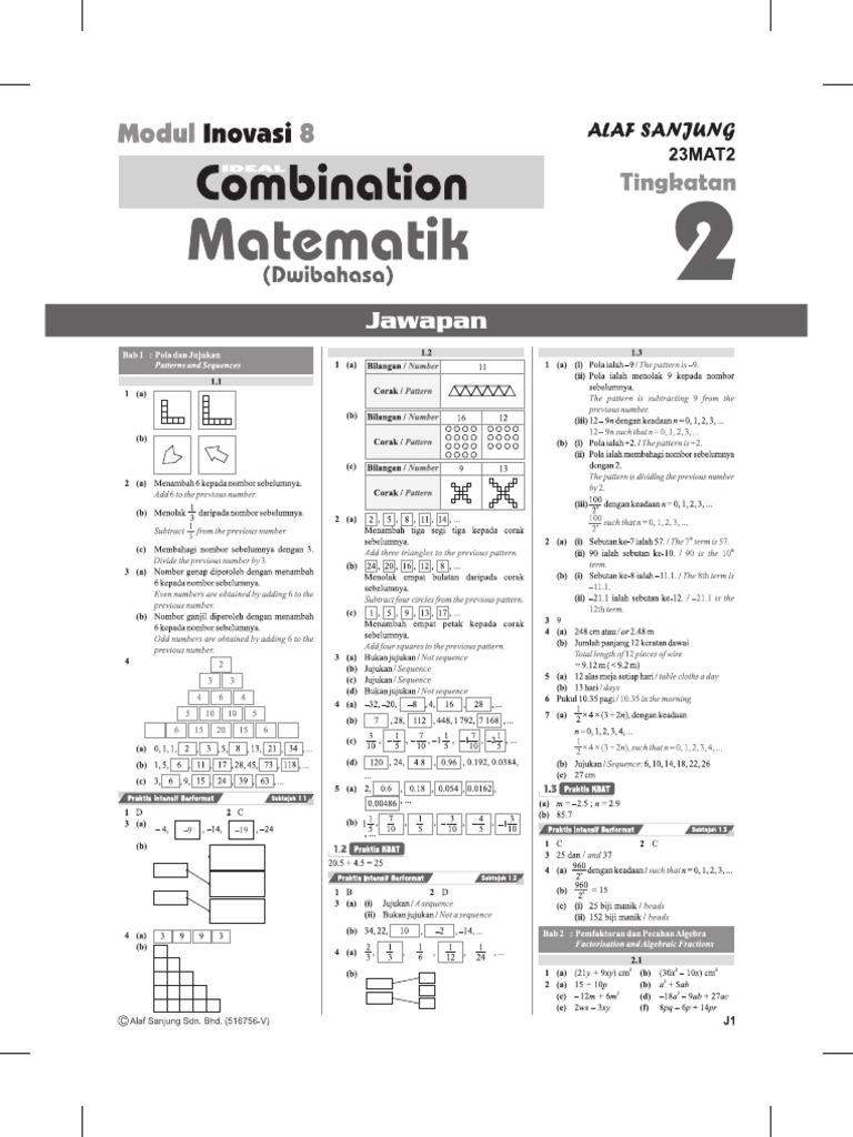 Jawapan Math T2 | PDF